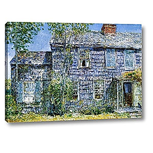 East Hampton, L.I. Also Known as Old Mumford House by Frederick Childe Hassam - 17" x 24" Gallery Wrap Canvas Art Print - Ready to Hang