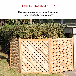 Xeeol Privacy Screen, 3 Panels Wood Fencing for Yard, Patio Lattice Panels for Outside, No Dig Fence Freestanding, Hide Outdoor Air Conditioner and Trash Enclosure