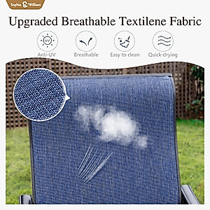 Sophia & William Outdoor Dining Set Patio Dining Set for 4 Outdoor Table and Chairs 5 Pieces with Swivel Patio Chairs 37"x 37" Metal Table for Garden Pool All Weather Blue