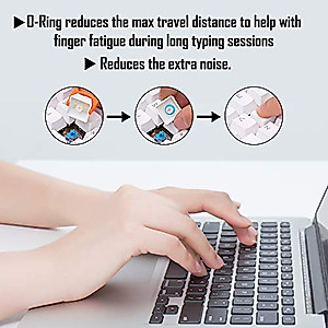 Braylin 150Pcs Mechanical Keyboard Silicone O-Ring Ultra-Quiet Switch Dampener, for Cherry MX Key Switch Keyboards Dampers