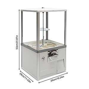 Gdrasuya10 Vending Machine, Gumball Dispenser Machine Huge Load Capacity Gumball Bank High Security Toy Vending Machine for 1.77-1.97in Gumballs/Toys, 25 Cents Coin (White)