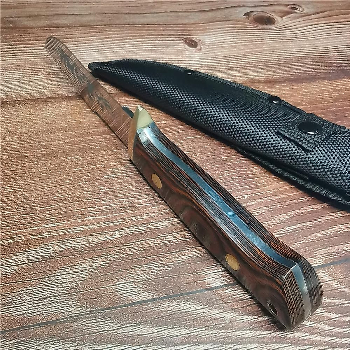 8.85" Fixed Blade Knives with Sheath - Hunting Knife with Beautiful Wood Handle for Hunting, Camping. Survival and Tactical