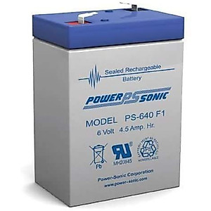 Power Sonic PS-640 6V 4.5Ah Replacement for Lithonia Lighting ELB 06042 Emergency Replacement Battery, 6 Volts, 250 Watts, Black