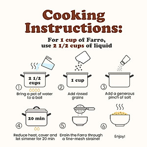 Food to Live Pearled Farro Grain, 1 Pound – Kosher, Vegan, Whole Grain in Bulk, Good Source of Dietary Fiber, Protein and Iron