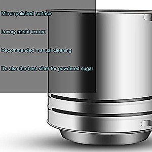 NPYPQ Flour Sifter for Baking - 5 Cup Double Layer Stainless Steel Flour Sifter with Hand Press Design for Powdered Sugars Baking Flours