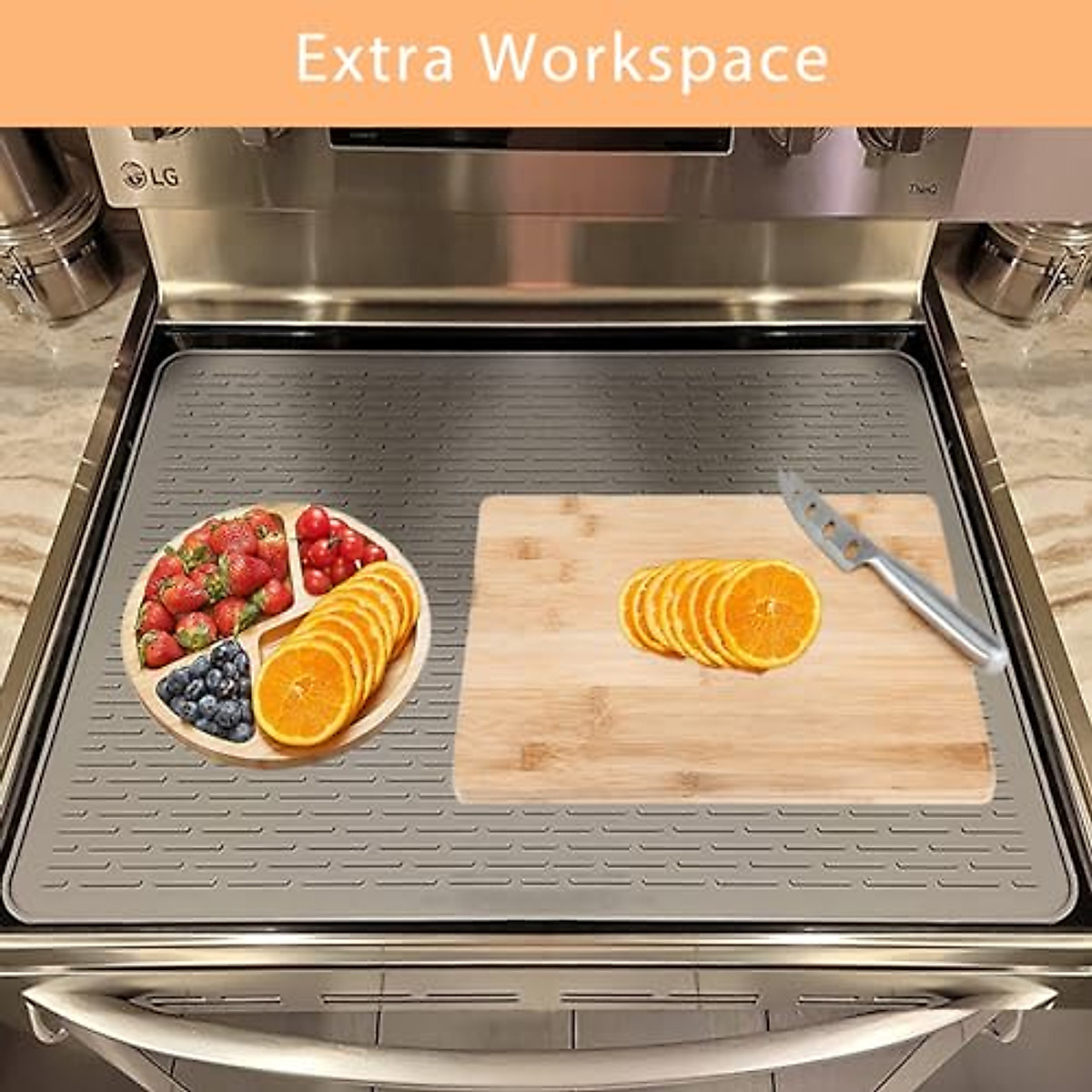 Silicone Stove Top Cover for Electric Stove, 28"x20" Extra Large Silicone Dish Drying Mat，Glass Stove Top Protector for Ceramics，Multipurpose Mat