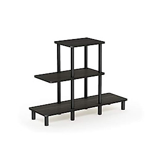 FURINNO Turn-N-Tube 3-Tier Design Display Rack, Espresso/Black