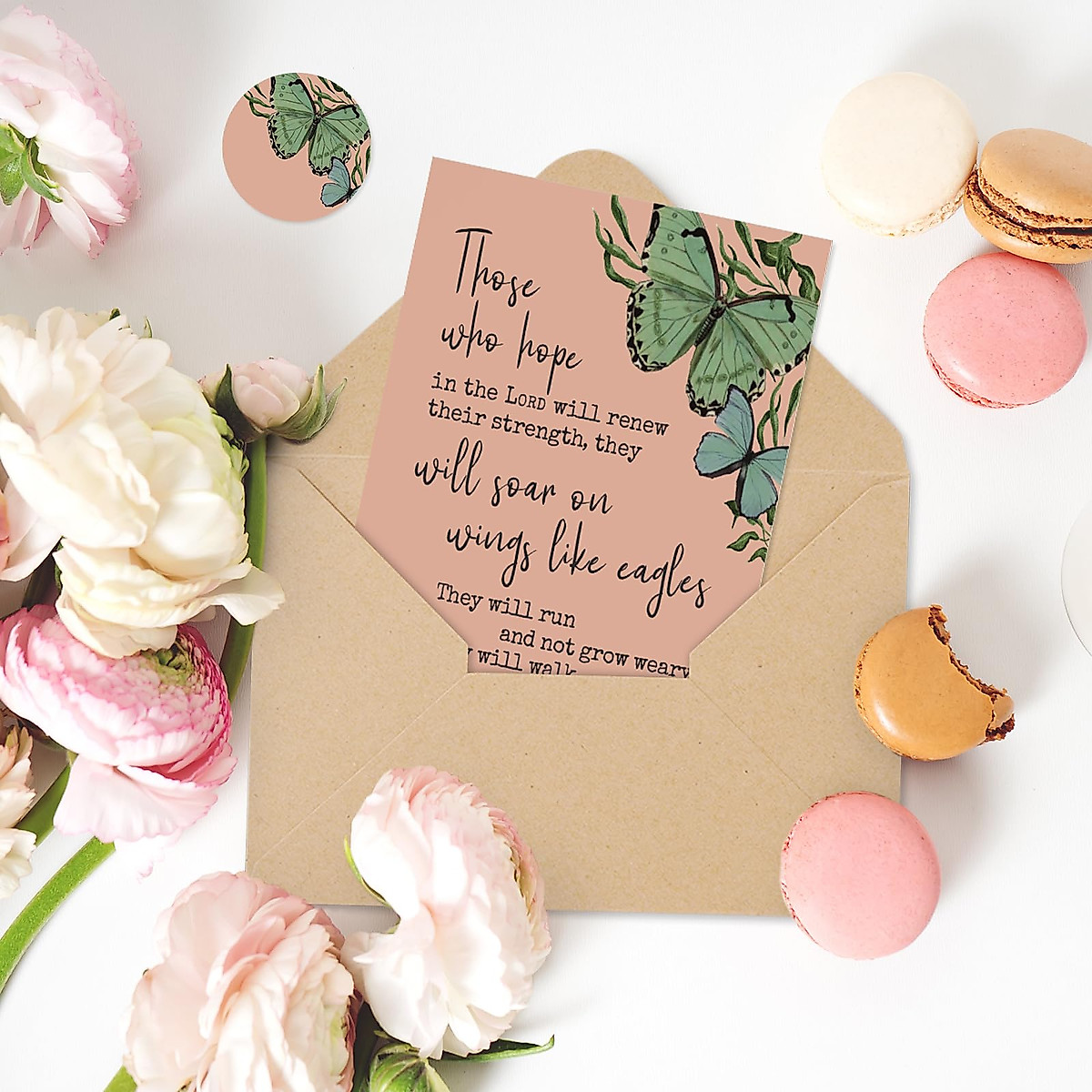 Whaline 40 Pack Christian Greeting Cards Bible Verse Floral Decorative Gift Cards with Envelopes & Stickers Blank Note Cards Assortment for Baby Shower Birthday Party Supplies