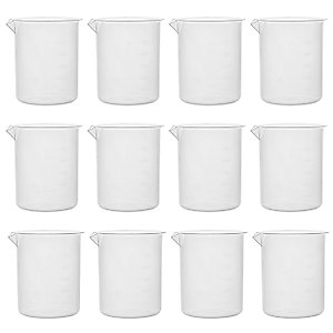 EISCO 12PK Beakers, 500mL - Premium Polypropylene - 10mL Raised Graduations, Tapered Spout