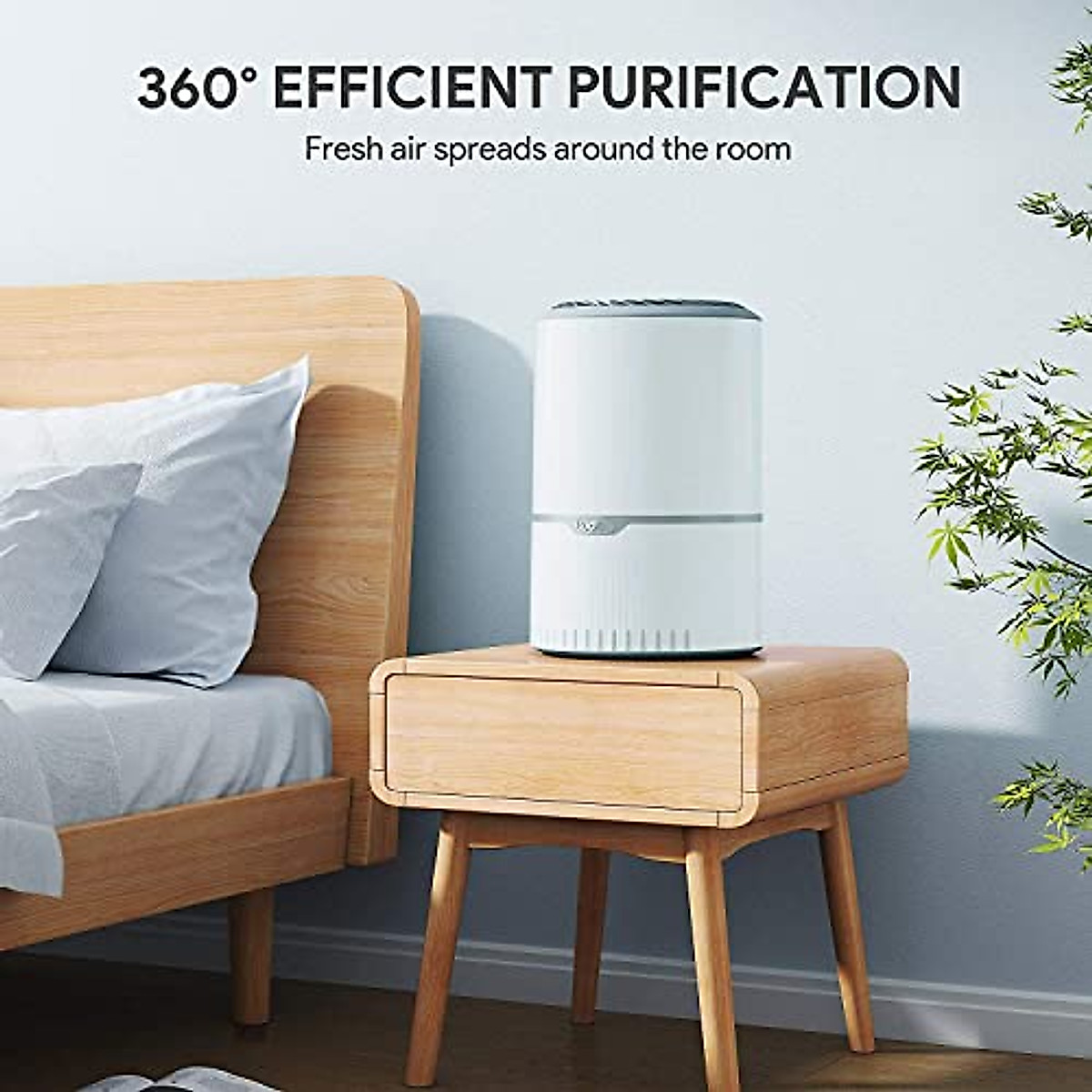 Air Purifiers for Home, HEPA Air Purifiers Air Cleaner For Smoke Pollen Dander Hair Smell Portable Air Purifier with Sleep Mode Speed Control For Bedroom Office Living Room