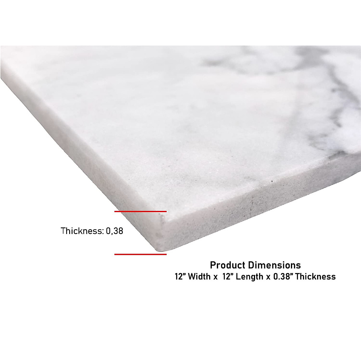 Bianco Carrara (White Carrera) Polished Marble 12 x 12 Floor and Wall Tile