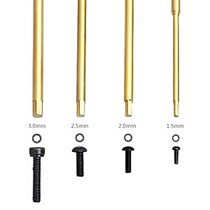 CrazyHobby 4PCS RC Hex Screwdriver Hex Drivers 1.5mm 2.0mm 2.5mm 3.0mm with Cross Wrench RC Hobby Tool Set for RC Car Airplane Boat 3D Printer