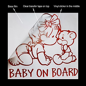 Iprokiu 3pcs Baby on Board Sticker for Car Kids on Board Car Decal Cute Footprint Baby Kids Safety Warning Sticker Car Window Bumper Sticker Vinyl Decal Baby in Car Sticker (Brushed Gold)