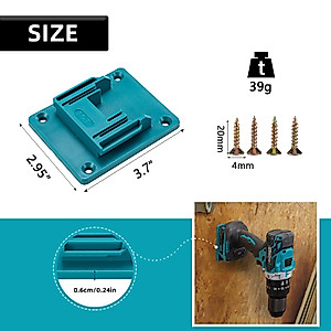 5 Packs Tools Drill Mount Holder, Fit for Makita 18V Li-ion Drill Tools Holder Dock Hanger with 20 Screws(cyan-blue, No Tool)