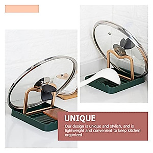 HEMOTON Utensil Holder Pan Lid Holder 2Pcs Kitchen Lid Holders Multi-function Lid Organizers Household Lid Racks Lid Supply Cutting Board Holder Stand Kitchen Utensil Holder