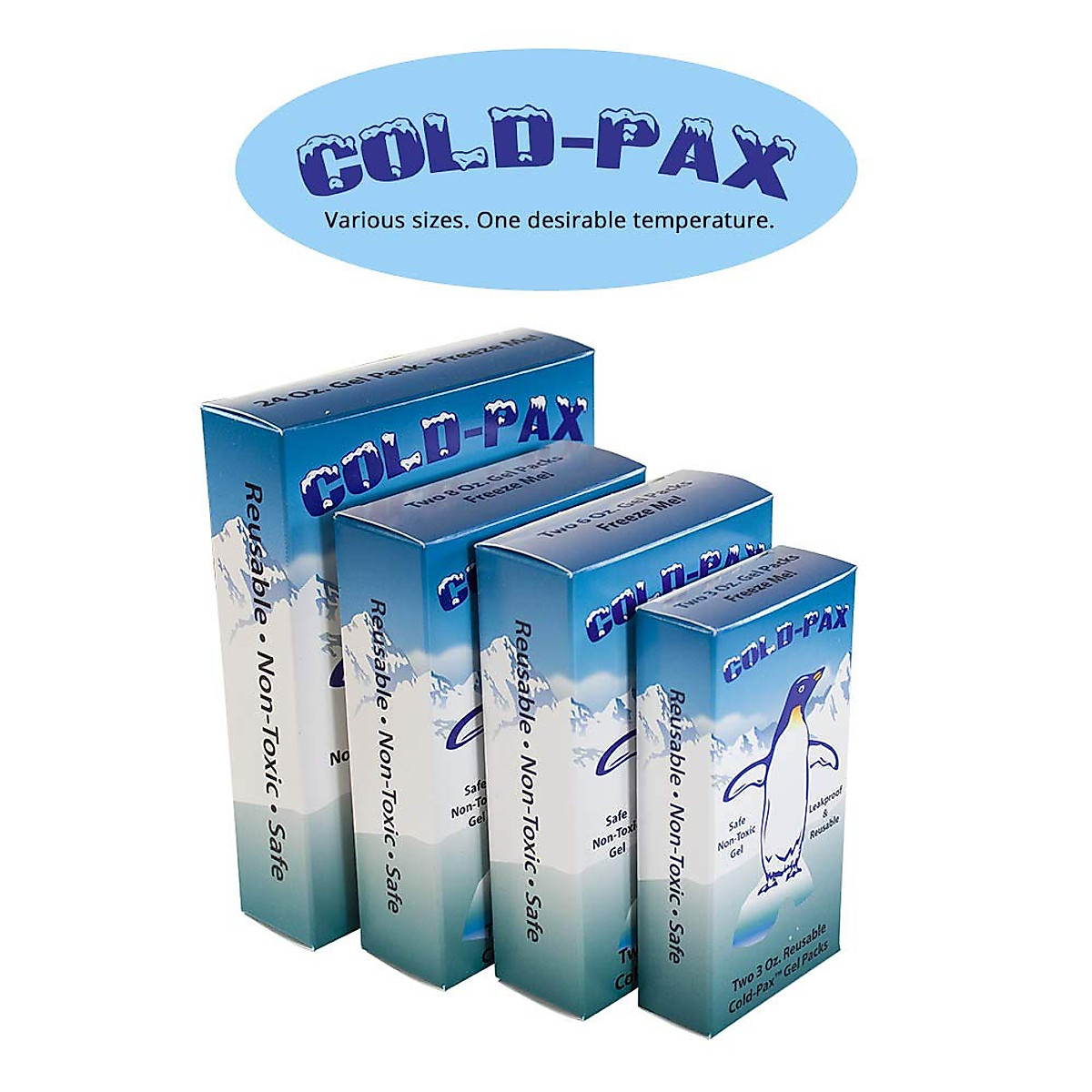 GMS Cold Pax Ice Pack Reusable 4 Pack - Extra Cold Ice Pack Replacements - 3 oz Multipurpose Gel Packs for Aches, Pains, Bruises, Sores, Coolers, Lunch Boxes, and Medical Purposes
