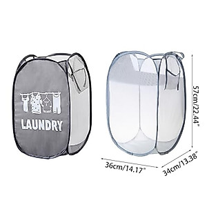 XANHOY Mesh Laundry Hamper Dirty Clothes Hampers Practical Mesh Laundry Baskets With Handles Storage Baskets Laundry Room Organization