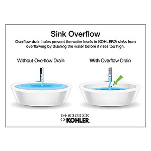 KOHLER 2215-0 Ladena Rectangular undermount Bathroom Sink with Curved Bottom, 23-1/4" W x 16-1/4" L, White