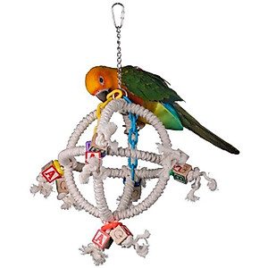 Super Bird Creations SB445 Fun Round Swinging Orbiter Bird Toy, Small To Medium Size, 14” x 10”, Varies