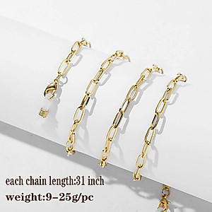 HEIDKRUEGER 10 Pieces Eyeglass Chains String Holders for Women Men Gold Link Necklace Around Neck Glasses Mask Chain Lanyard Eyewear Retainer Accessory Chain