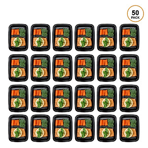 Freshware Meal Prep Containers 1 Compartment Food Storage Containers with Lids, Bento Box, BPA Free, Stackable, Microwave/Dishwasher/Freezer Safe (28 oz), 50 Count (Pack of 1)