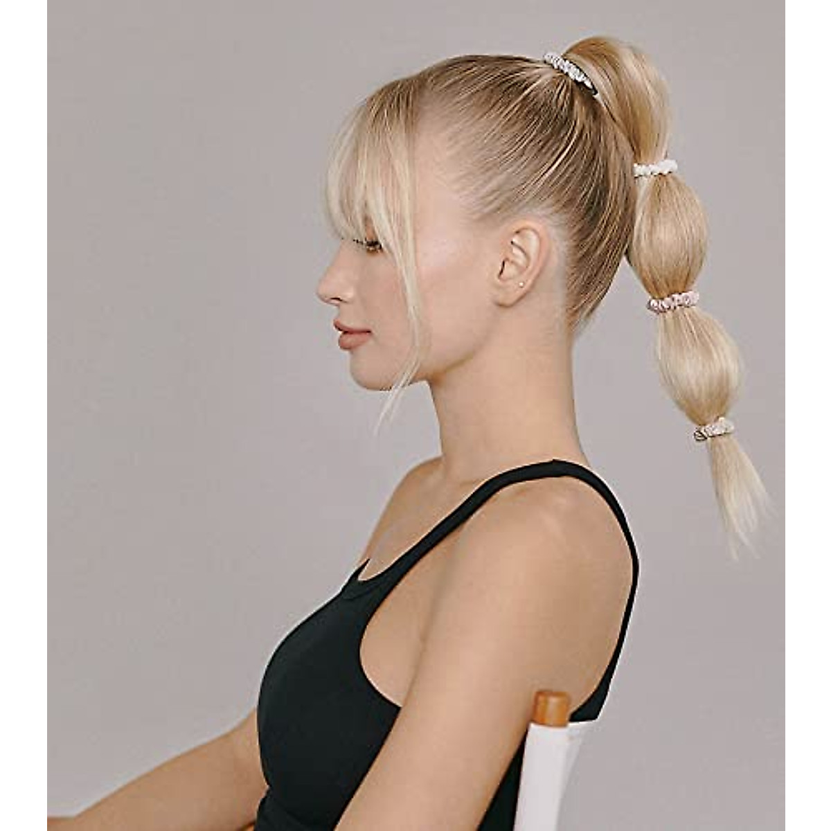 Slip Silk Pure Silk Minnie Scrunchies - Classic - 100% Pure 22 Momme Mulberry Silk Scrunchies for Women - Hair-Friendly Scrunchies Set in Pink, Caramel, Silver, Navy, Leopard & Black (12 Scrunchies)