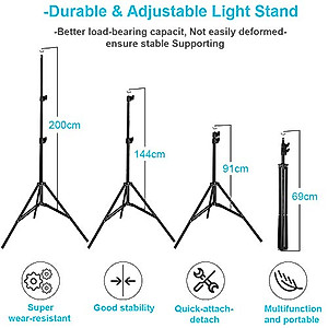 Backdrop Stand 6.5x6.5ft/2x2m, BDDFOTO Photo Video Background Stand Support System for Party with Carring Bag