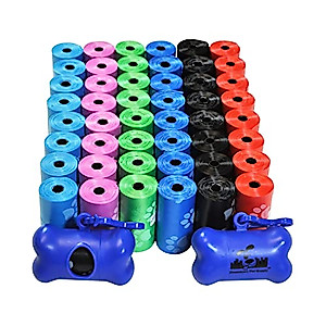 Downtown Pet Supply Dog Poop Bags (1000 CT - Rainbow Paw Print Bags & 2 Dispensers) Waste Bag Dispenser Clips to Dog Leashes Bags & Dog Harnesses- Poop Scoop Bags are Leak-Proof Bags & Unscented
