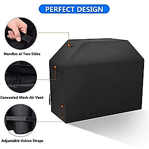 Grill Cover, BBQ Cover – NEXCOVER 58 Inch Heavy Duty Waterproof Barbecue Cover for Weber Genesis II, Genesis II LX 300 Series & Genesis 300 Series Gas Grills, Weather Resistant, Fade Resistant, Black