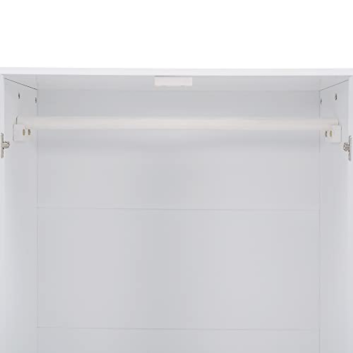 Bellemave Kids Wardrobe with Hanging Rod, Cute Wooden Wardrobe Closet with 2 Doors, Freestanding Wardrobe Cabinet, Storage Armoires for Boys Girls (White)