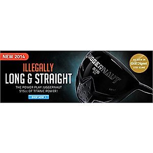 Big Tall Juggernaut Driver Extra Long XL XXL Golf Club 515cc Drivers All Black USGA Illegal Oversized Insanely Massive Huge 2015 Biggest Long Distance Driver (right, 2