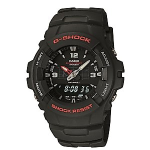 Casio G-Shock Quartz Watch with Resin Strap, Black (Model: G-100-1BVMCI)