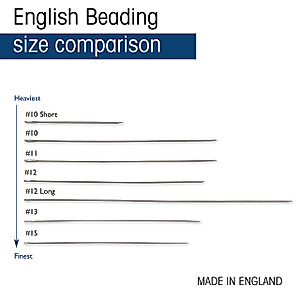 The Beadsmith English Beading Needles, Size 10, 4 Needles per Card, Made in England, Use for Loom Weaving Beadwork, Off-Loom Stitching and Jewelry Making with Seed Beads