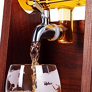 Glolaurge Whiskey Decanter with 2 Globe Glasses, 1250ml Ship Whiskey Decanter Set for Men, Liquor Bourbon Decanter Gift for Him