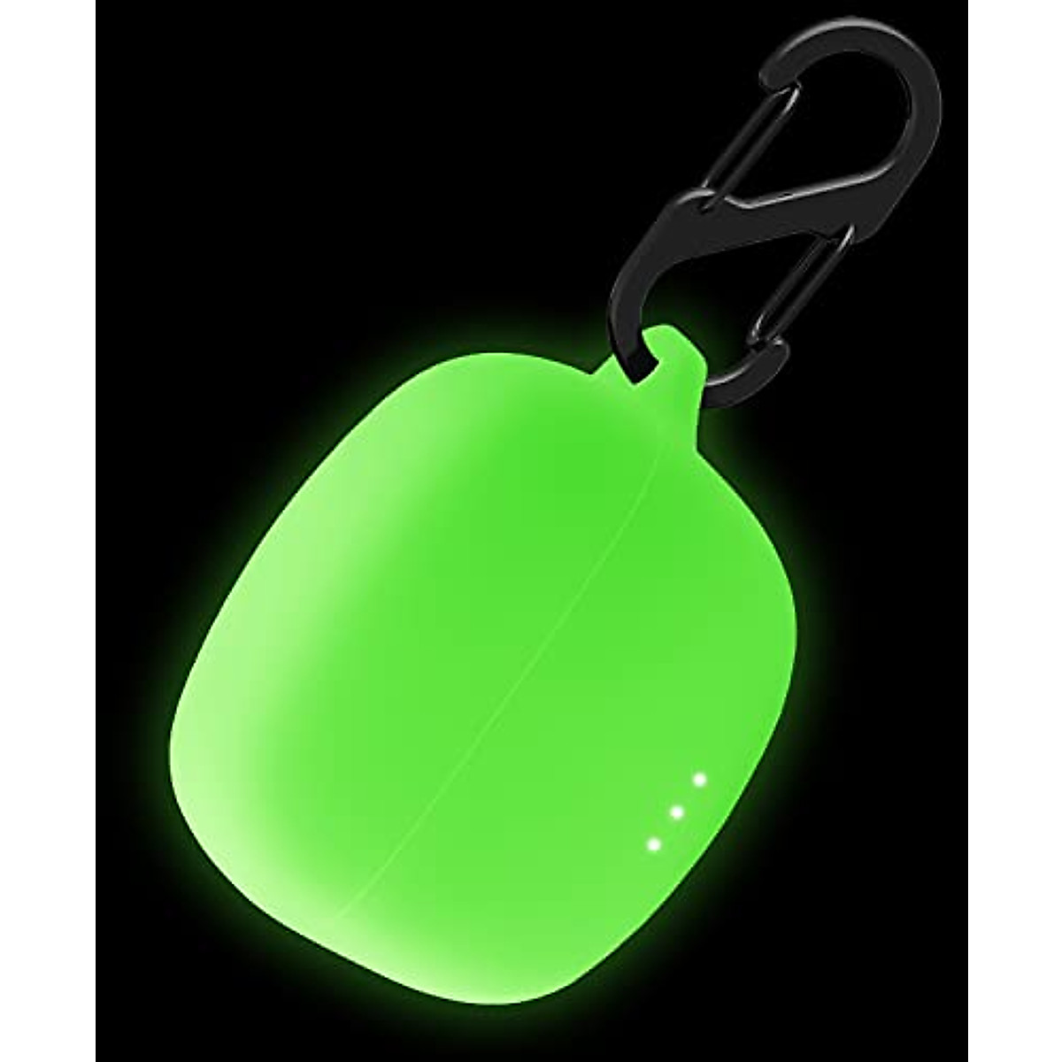 Geiomoo Silicone Case Compatible with JBL Tune 215TWS, Protective Cover with Carabiner (Luminous Green)