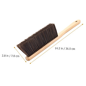 ULTECHNOVO Hand Broom Brush, 3pcs Hand Broom with Wood Handle, Horse Hair Brush Broom Handheld Dust Brush Cleaning Brush Soft Whisk Broom for Counter, Furniture, Carpet