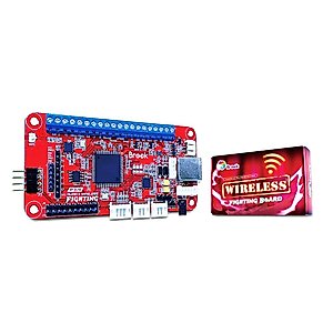 Brook Wireless Fighting Board - Pre-installed Header Version, For PS4/PS3/Switch/PC Consoles, Support 3D-VR, 3.5mm audio connector(PS4), Two analog sticks, Tournament mode, Touchpad and Turbo Function