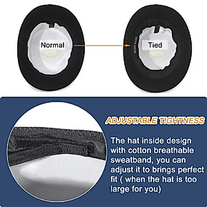 GEMVIE Men's 100% Wool Top Hat Satin Lined Party Dress Hats Derby Black Hat