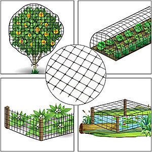 Ohuhu 6.8 x 100 FT Heavy Duty Bird Netting with Cable Ties & Ground Nails, PP Material Anti-Bird Reusable Garden Netting for Fruit, Vegetable, Plant Trees, Plastic Deer Netting Fencing Protection