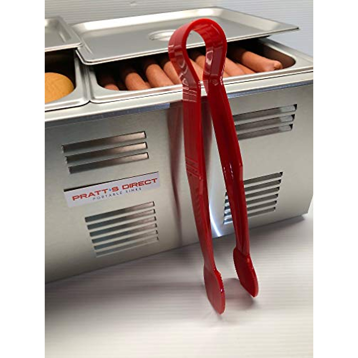 Portable Commercial Hot Dog Cooker and Bun Warmer Steamer for Food Truck and Trailer Concessions 2 Compartment