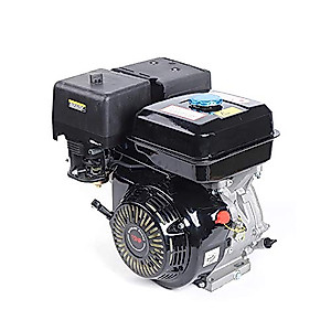 Gas Engine, 420CC 15 HP 4 Stroke Gasoline Motor Engine Recoil Start 3600RPM Go Kart Motor Iron Camshaft, Engine OHV Pull Start Single Cylinder Garden Tool Gas Motor (Black)