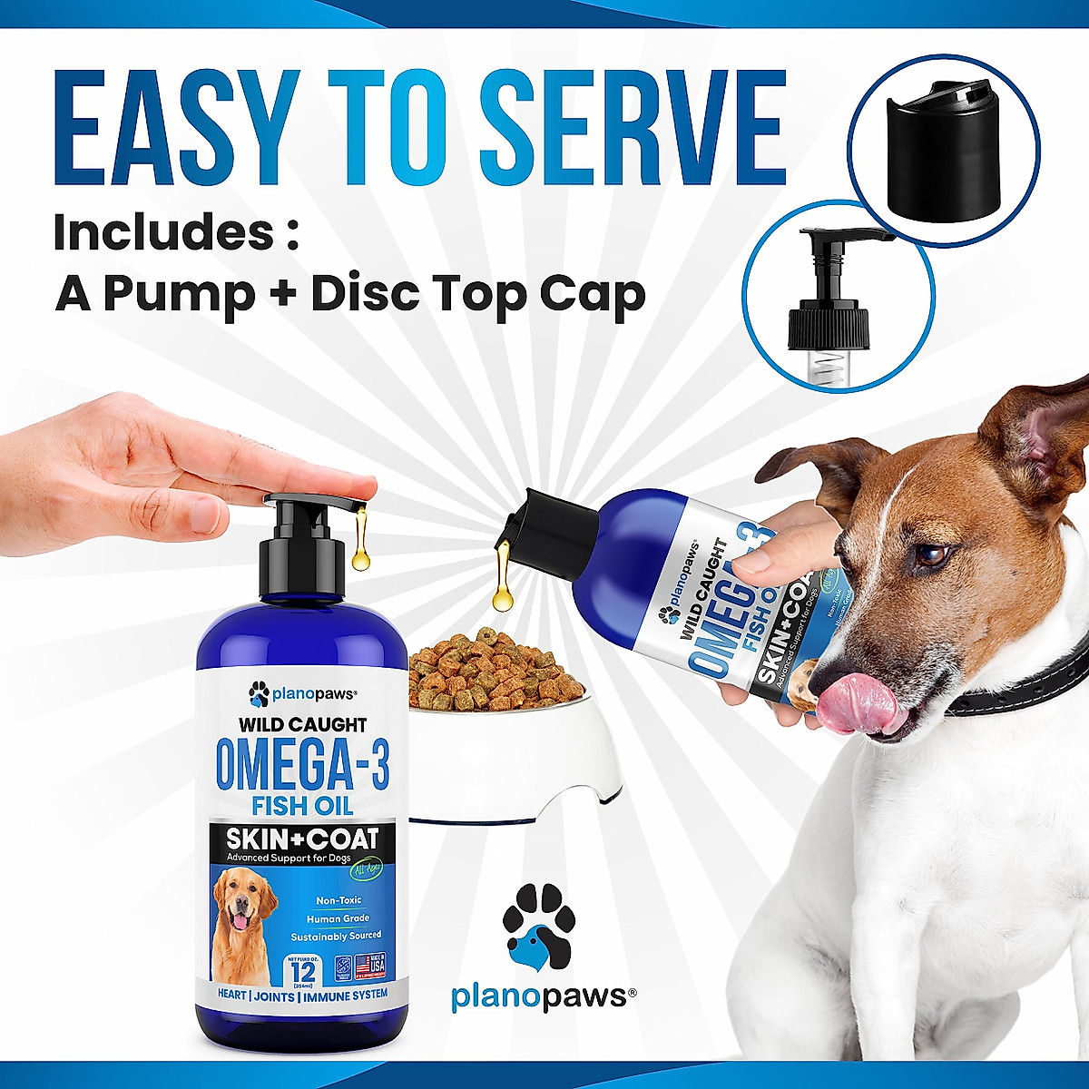 Omega 3 Fish Oil for Dogs - Better Than Salmon Oil for Dogs - Dog Fish Oil Supplement - Reduce Shedding & Itching - Supports Joints, Brain, Heart Health- Dog Skin and Coat Supplement - Fish Oil Liquid