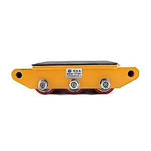 15T/33000lb Machinery Mover Heavy Duty Steel Machinery Mover Dolly Cargo Trolley with 9 Roller Wheels 360° Degree Rotation Cap, Industrial Machine Skates (Orange)