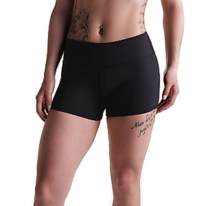 Tough Mode Apparel Women's 3" Athletic Workout Volleyball Running WOD Compression Shorts Black