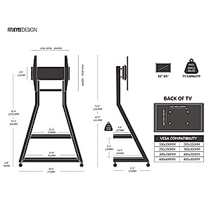 FITUEYES Design Corner TV Stand for 32 37 43 55 65 Inch TV, TV Cart Floor Stand with Mount for LCD/LED Flat Curved Screens, Modern Floor TV Stand with Wooden Storage Shelves, Eiffel Series