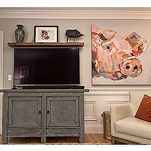 Joel's Antiques | 60 Inch Floating Shelves for Wall | Made of Natural Wood and Easy Install | Heavy Duty Rustic Book Shelves | Perfect for Bathroom, Kitchen, Living Room | Medium Brown 60x9x2 Inches