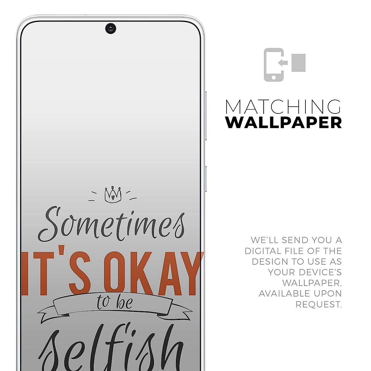 DesignSkinz Sometimes Its Okay to Be Selfish Protective Vinyl Decal Wrap Skin Cover Compatible with The Samsung Galaxy S20 (Screen Trim & Back Glass Skin)