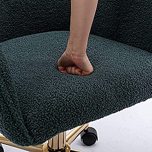 HomVent Desk Chairs on Wheels White Vanity Chair with Girls Comfy Computer Desk Chair,Comfortable Chair for Desk/Task Chair/Rolling Chair for Bedroom,Living Room,Vanity Room