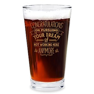 Bad Bananas Going Away Gift For Coworker - 16 oz Beer Pint Glass - Congratulations on Pursuing Your Dream - Coworker Leaving Gifts for Boss, Colleagues, and Friends