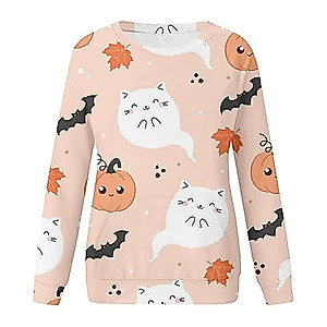 Blouses for Women Casual Long Sleeve Shirts for Women Womens Long Sleeve Tops Tops for Women 2023 Fashion Pullover Lightweight Shirts Hide Belly Blouses Round Neck Top Printed Sweatshirt